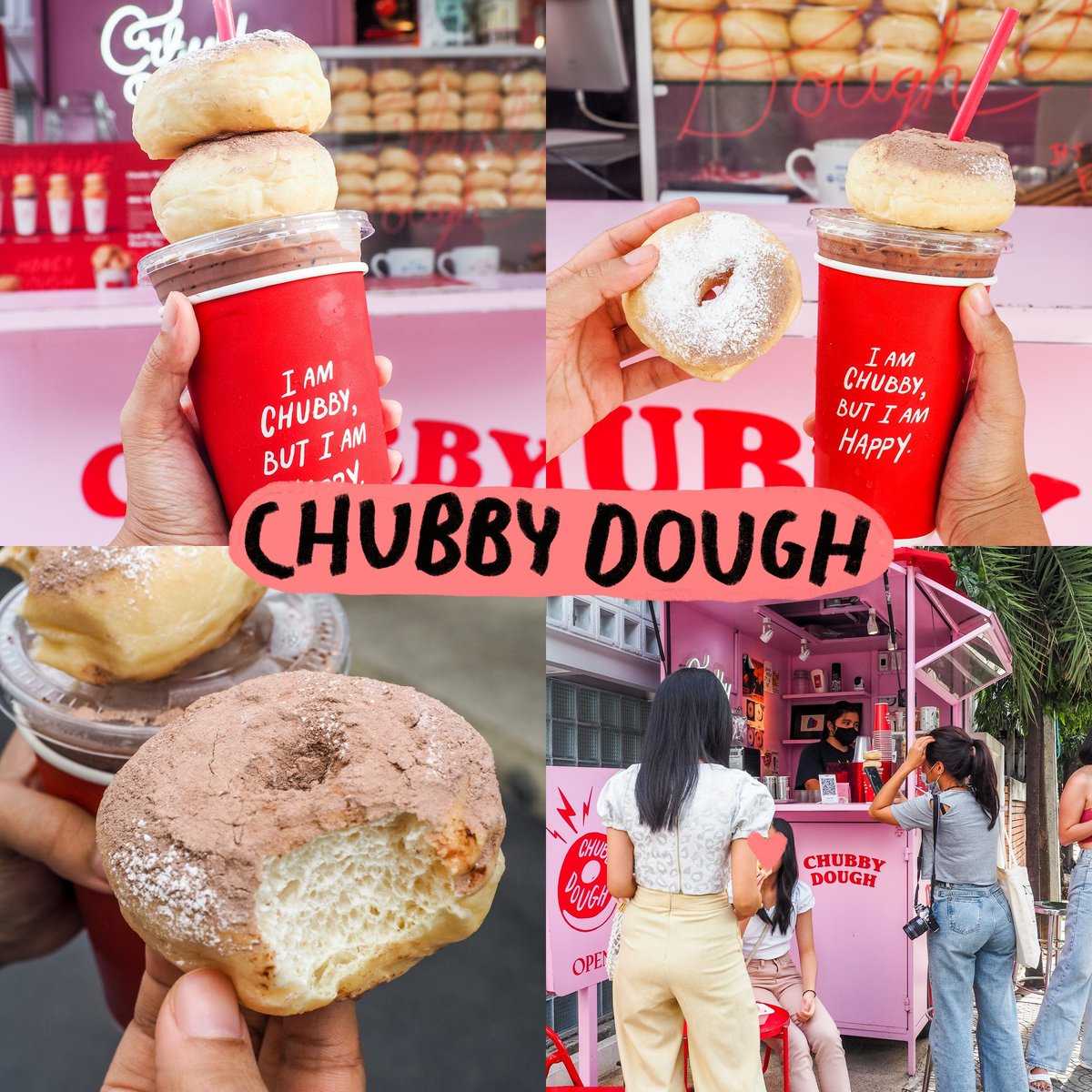 chubby dough ร้านโดนัทสไตล์อเมริกันสีชมพูหวานสดใส
